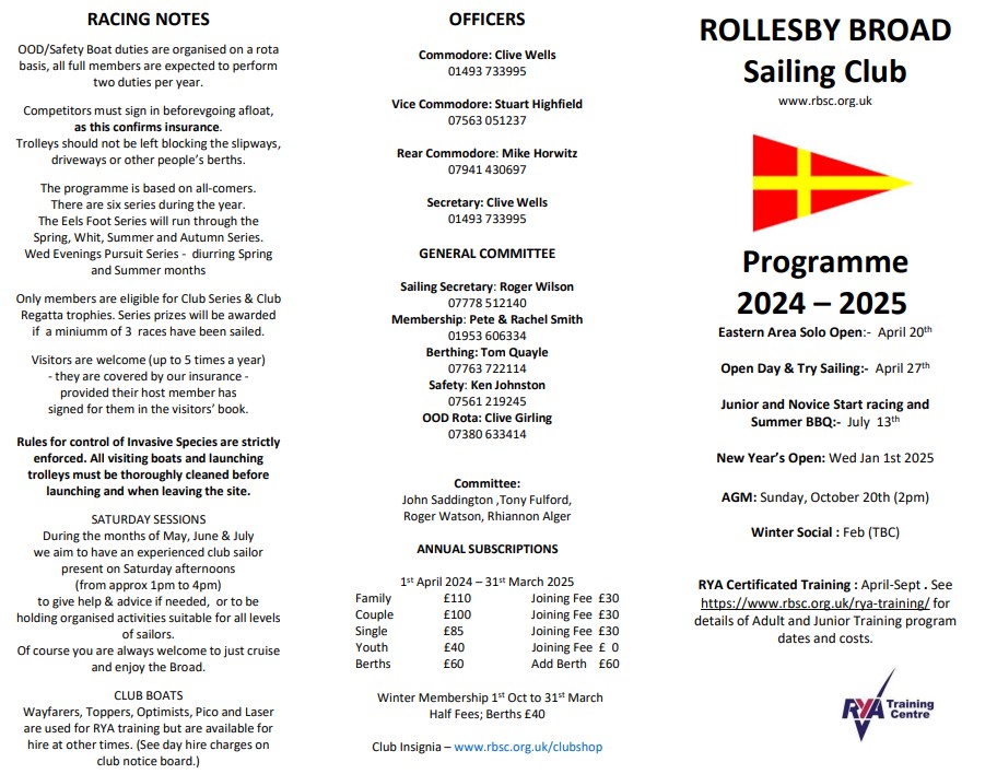 Prog2024 – Rollesby Broad Sailing Club